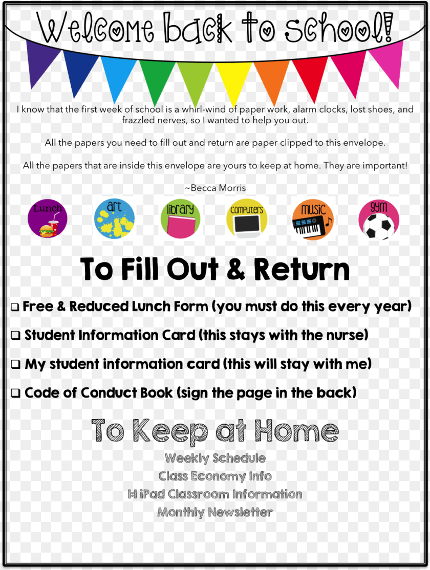 First Day Of School Letter Home To Parents Back To School Letter ...