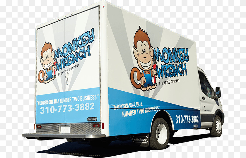 Monkey Wrench Plumbing Van Photo Banner, Advertisement, Moving Van ...